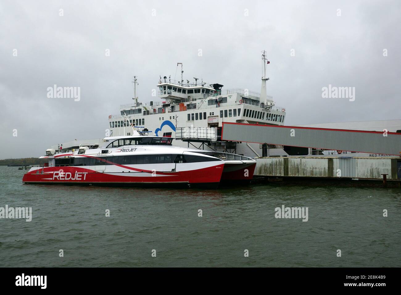 RED JET 4 CATAMARAN (RED FUNNEL) DOCKED SOUTHAMPTON Stock Photo - Alamy