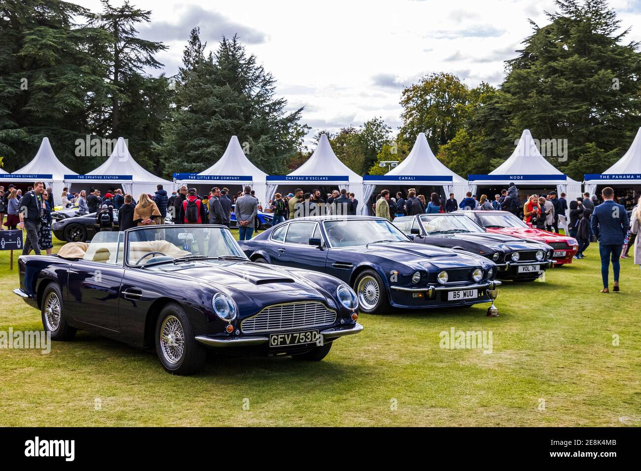 4 Aston Martin sport cars on show at the Concours d’Elegance held at ...