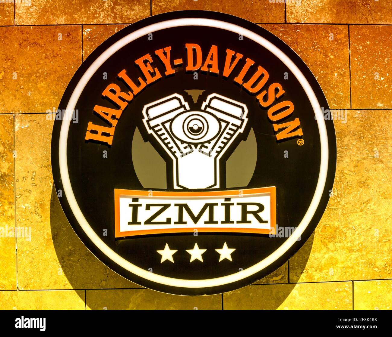 Izmir, Turkey: Harley-Davidson sign and logo. Harley-Davidson, Inc. is ...