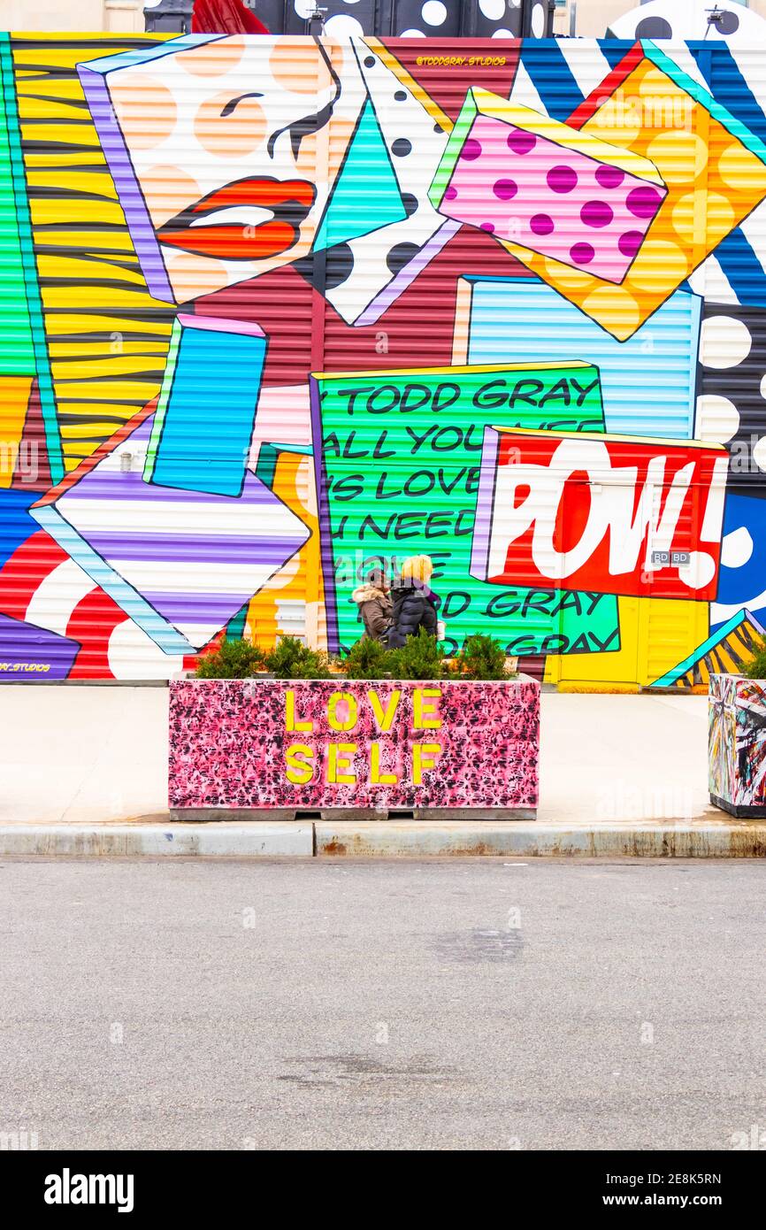 graffiti and wall paintings at ground zero in Manhattan New York city ...