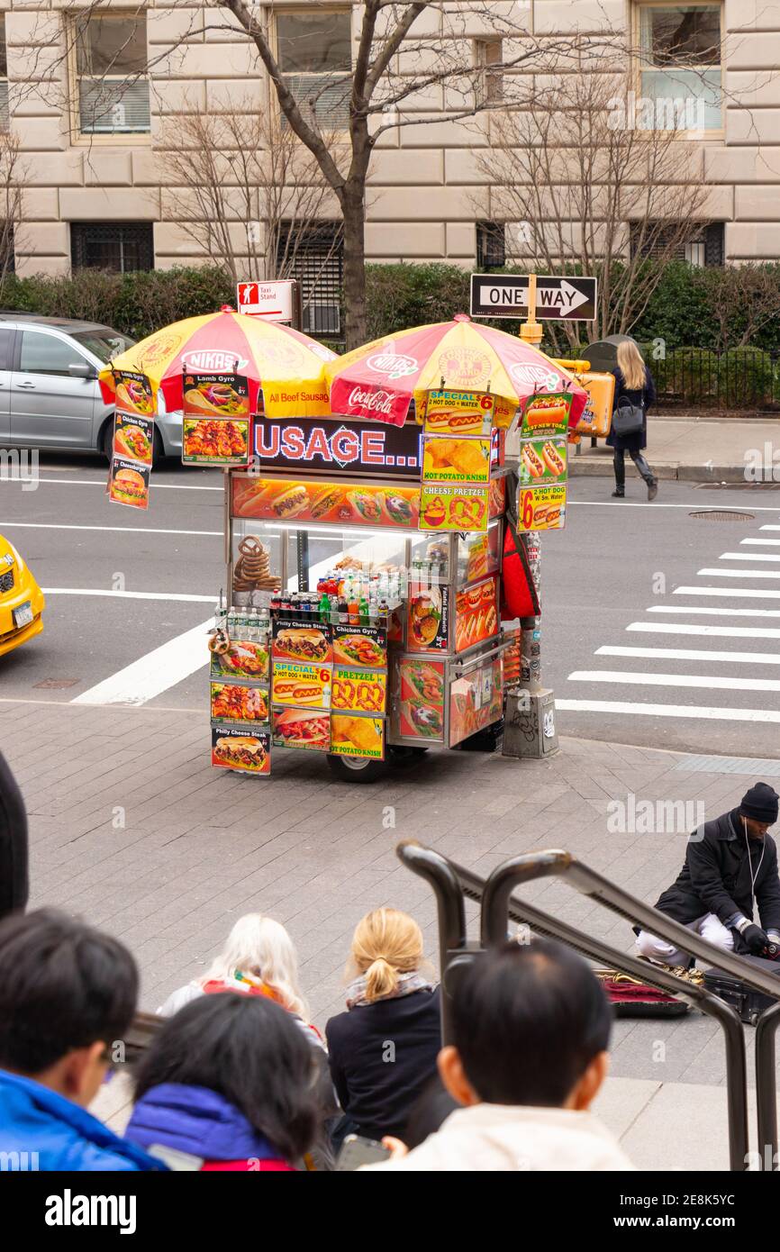 food stands outside of New York The Metropolitan Museum of Art in NYC ...