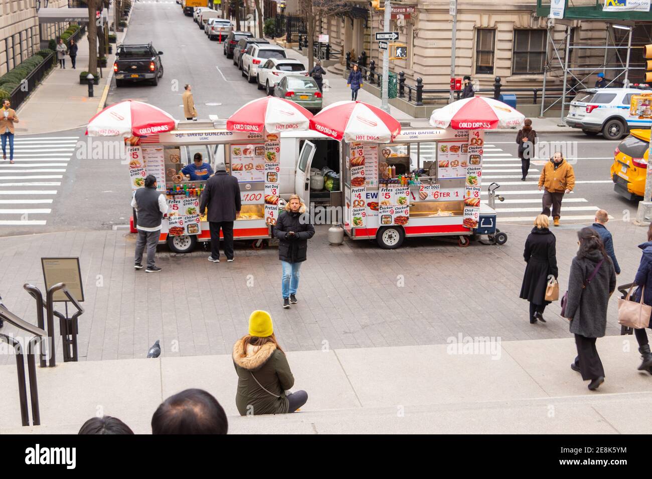 food stands outside of New York The Metropolitan Museum of Art in NYC ...