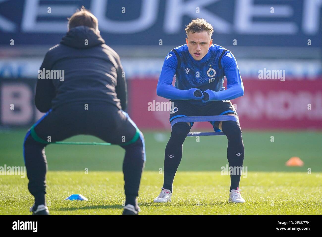 BRUGES, BELGIUM - JANUARY 31: Noah Lang of Club Brugge during the Pro ...