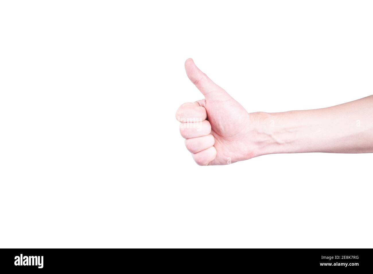 person show thumb up gesture. isolated on a white background. success ...