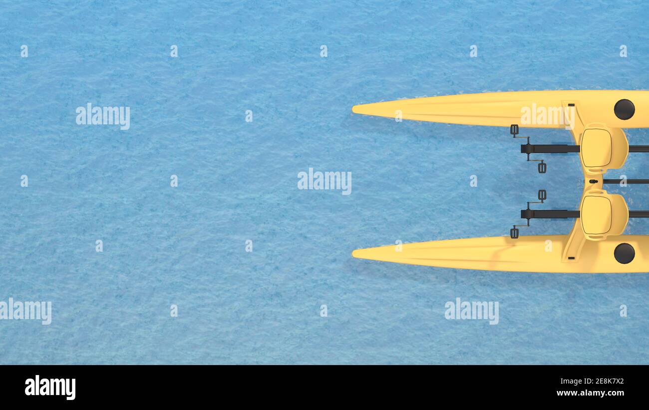 in front of the catamaran top view. 3d rendering Stock Photo - Alamy