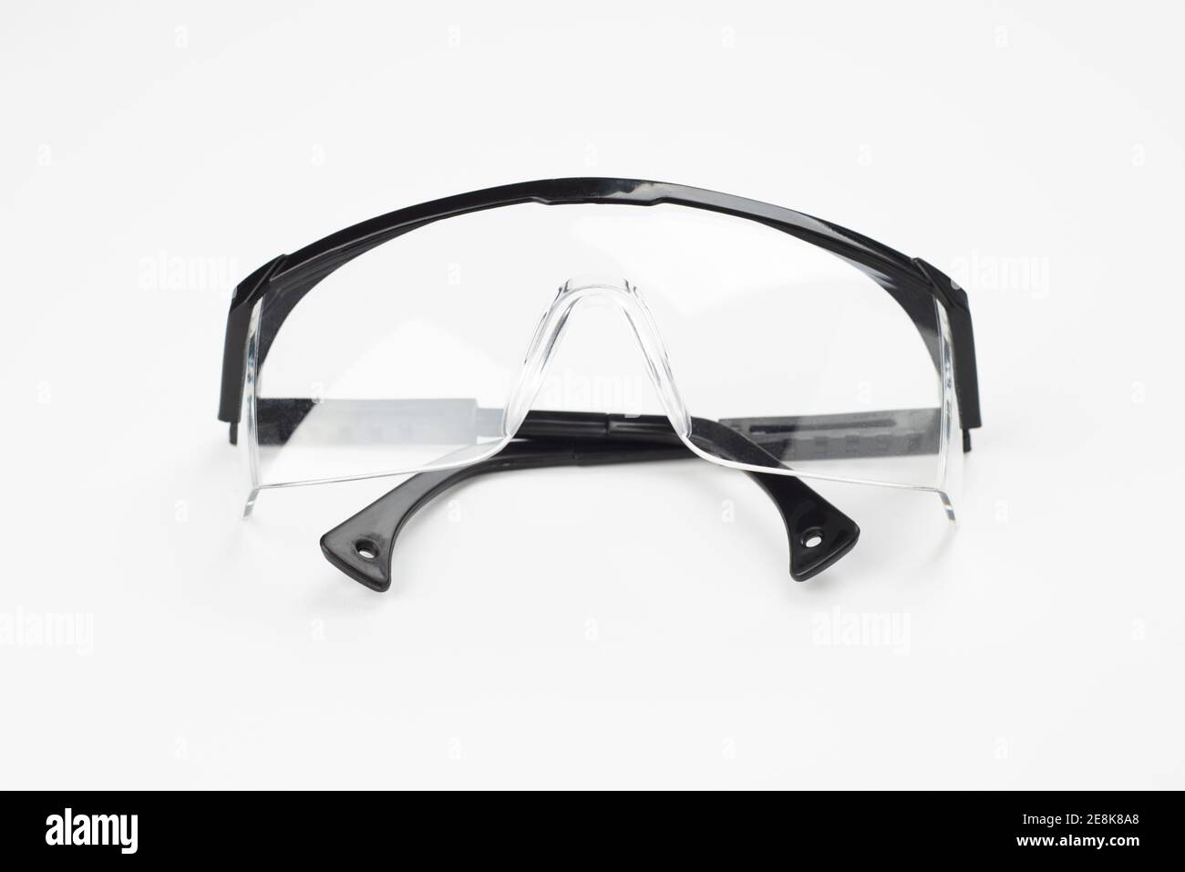 black plastic protection glasses isolated on white background ...