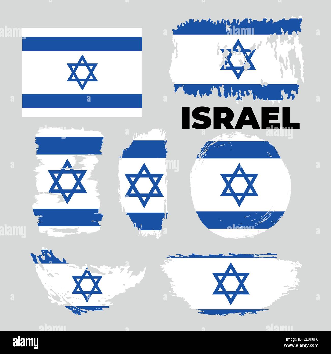 Set Israel flags, banners, banners, symbols, flat icon Stock Vector ...