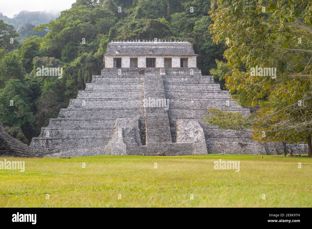 Temple of the Inscriptions in ancient Mayan city of Palenque in Yucatan ...
