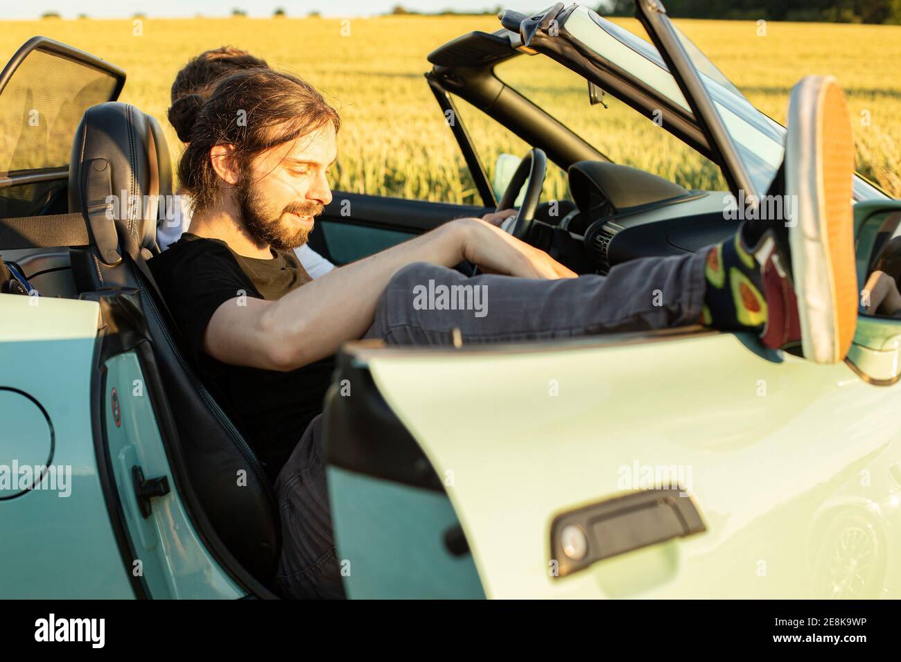 White european models men in the car Stock Photo - Alamy