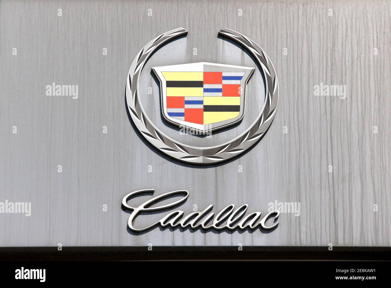 Cadillac automobile dealership sign. Cadillac Motor Car Division is a ...