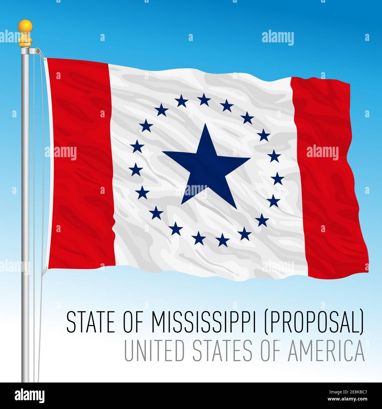 Mississippi federal state flag proposal, United States, vector ...