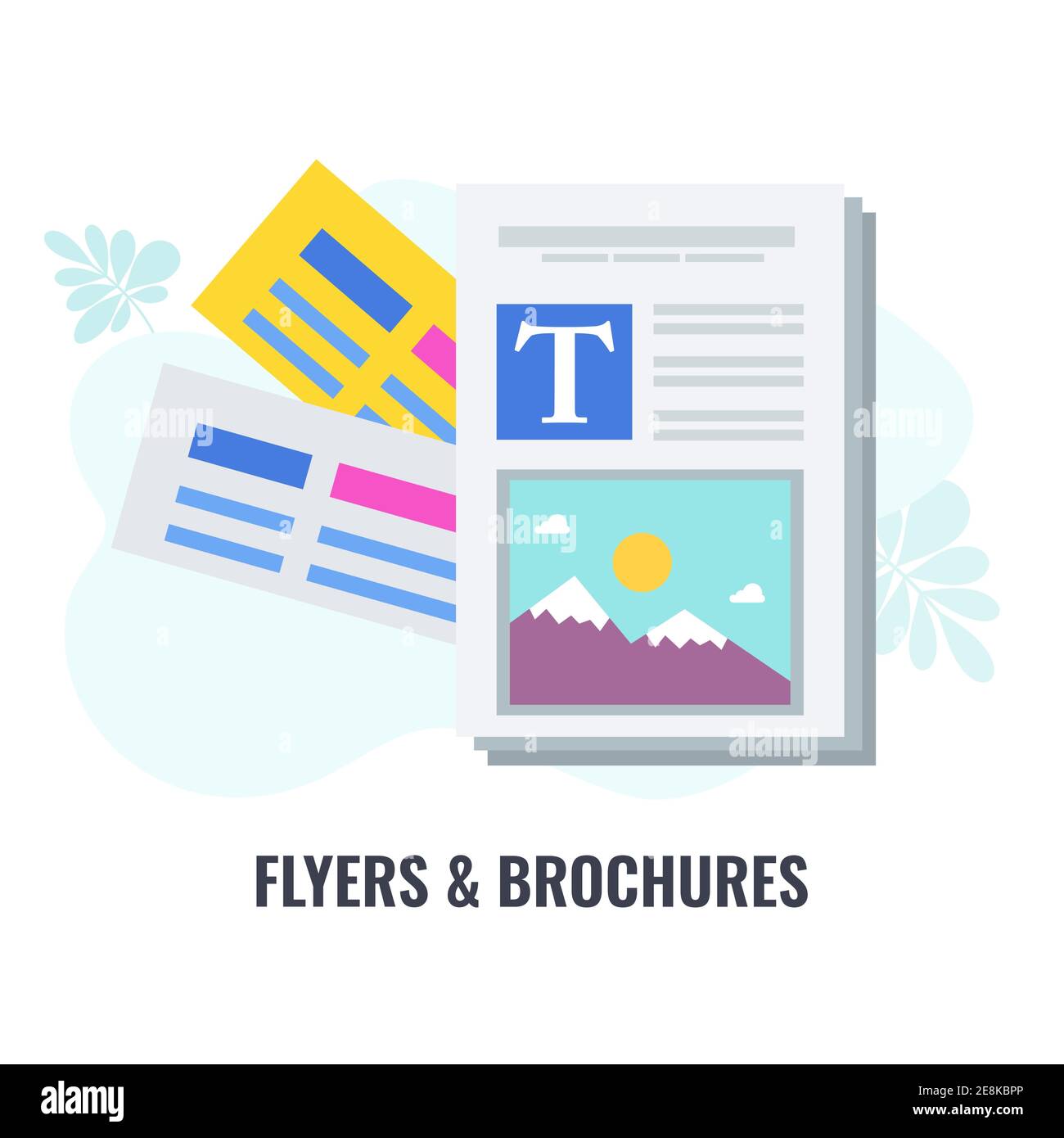 Flyers and brochures icon. Key elements of traditional marketing Stock ...