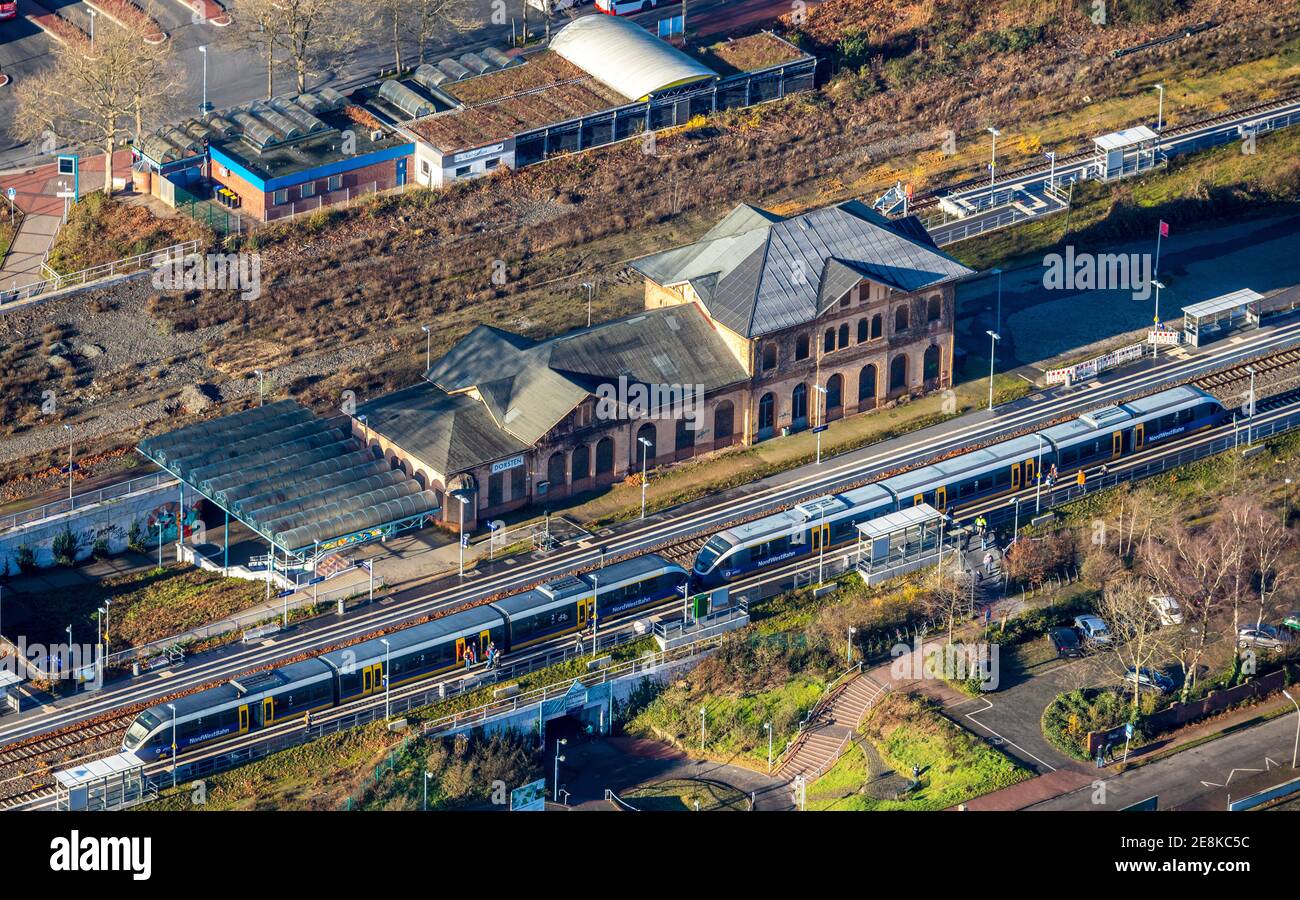 Aerial view of Dorsten train station in Dorsten in Ruhr area in North ...