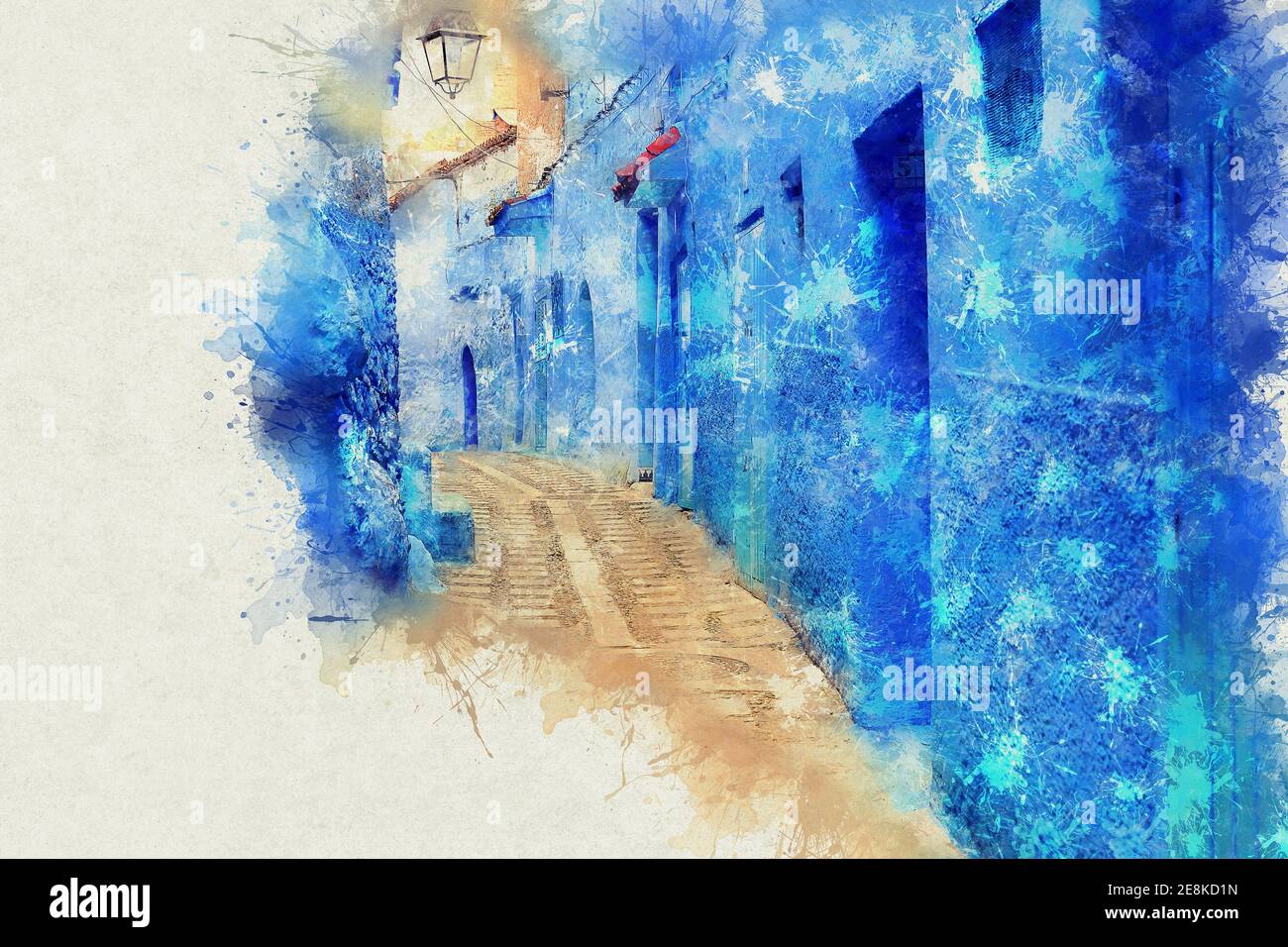 Chefchaouen, a city with blue painted houses. A city with narrow ...