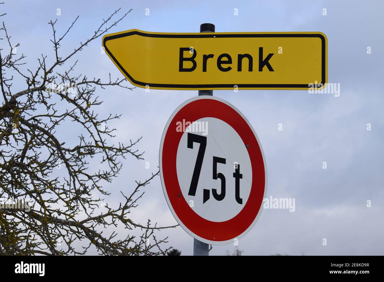 sign towards Brenk Stock Photo - Alamy