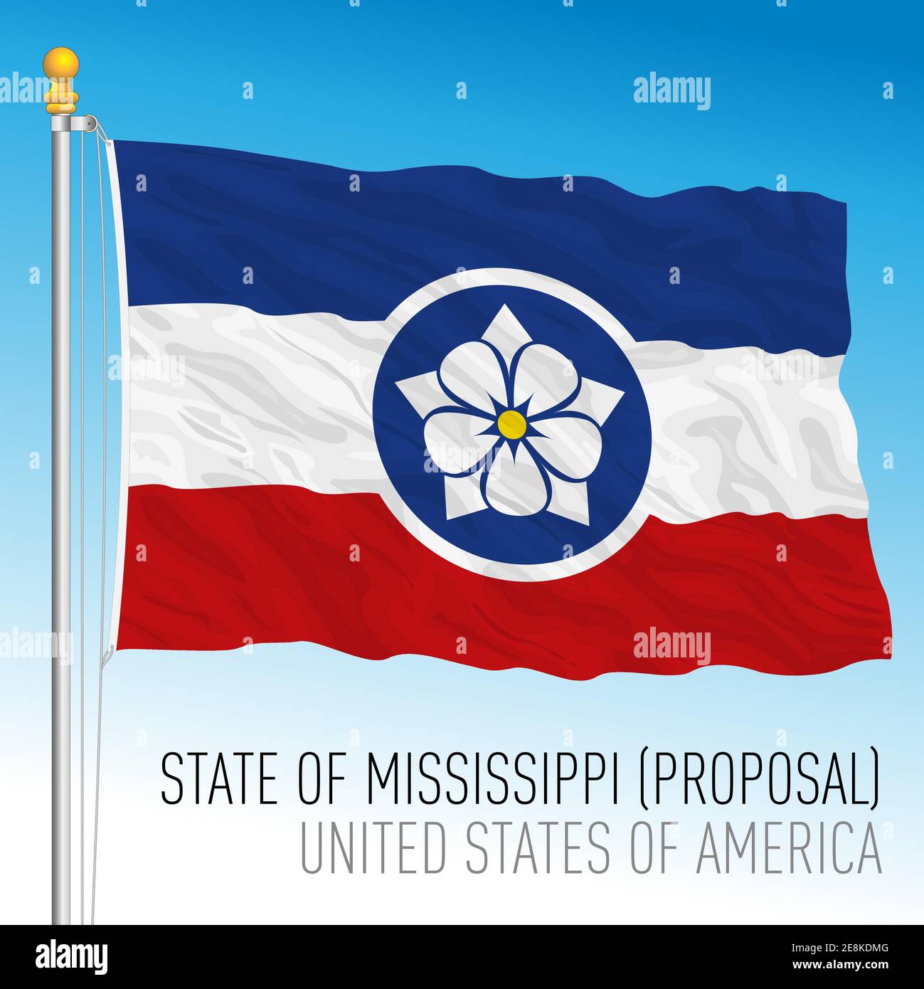 Mississippi federal state flag proposal, United States, vector ...