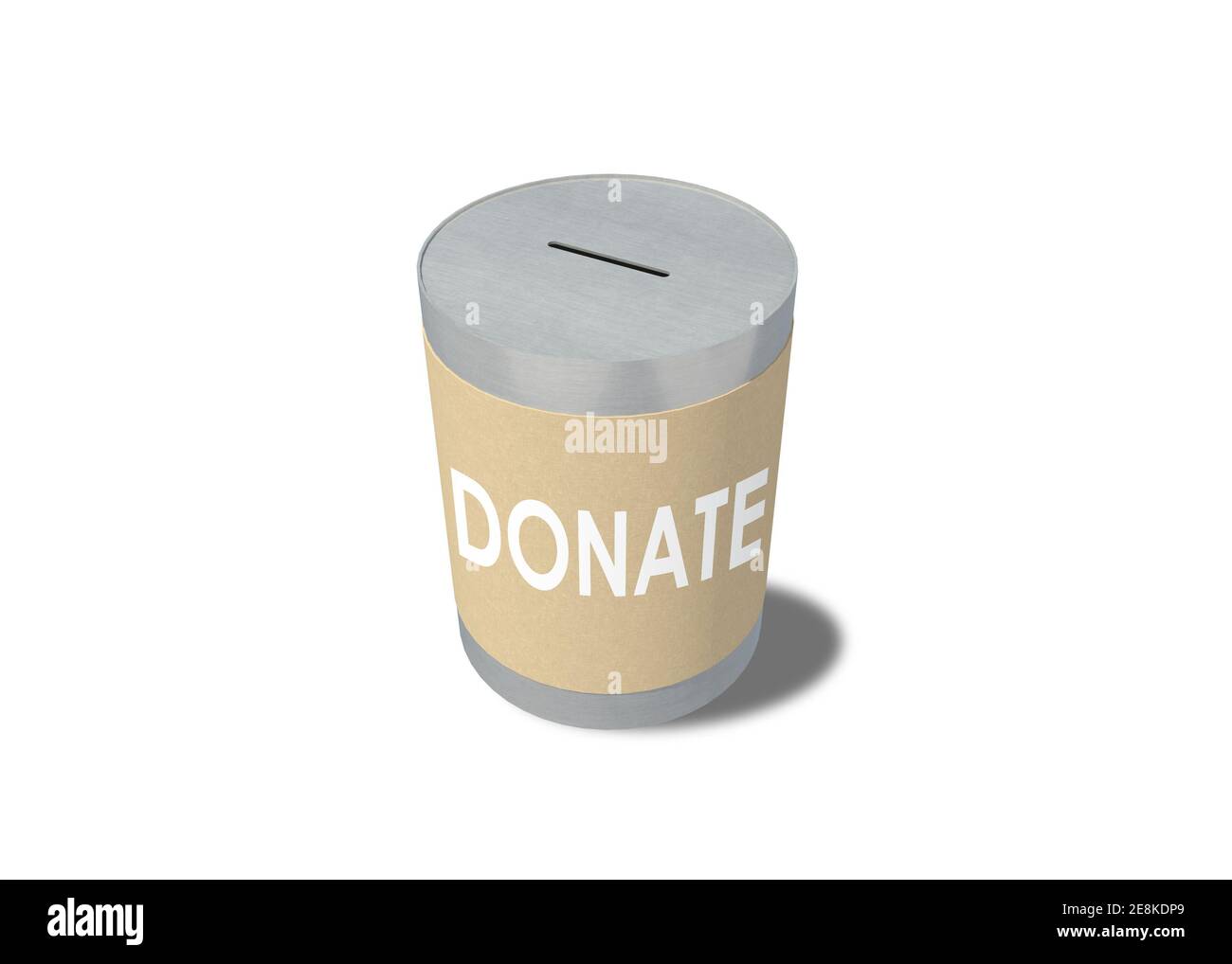 3D rendering Donate can on white background,clipping path. - Donation ...