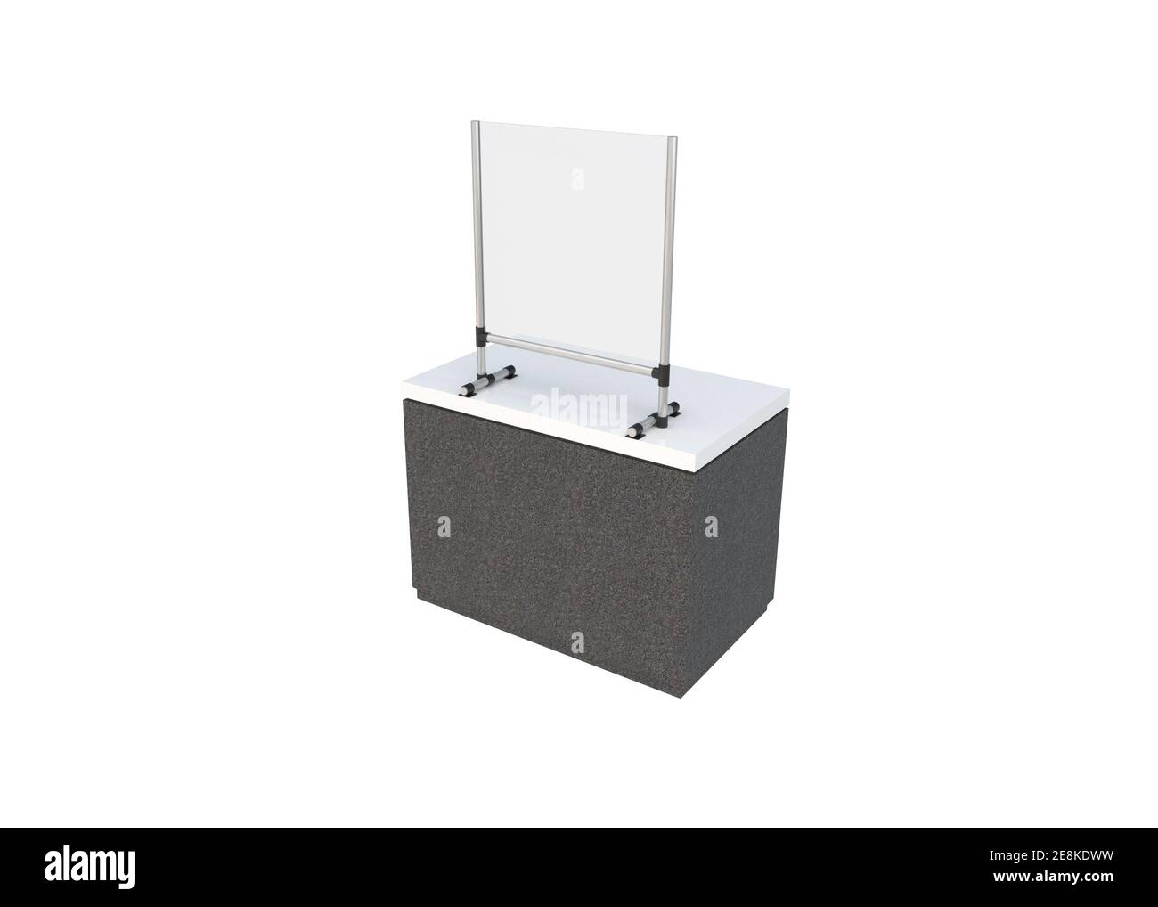 3D render Counter bar or table with Airborne Protective Partition for ...