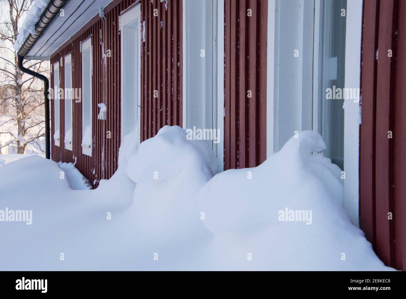 Snow getting in the window Stock Photo - Alamy
