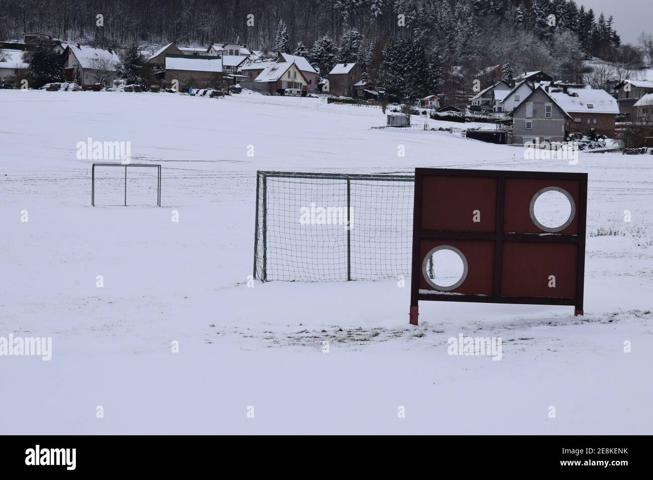 soccer field in snow Stock Photo - Alamy