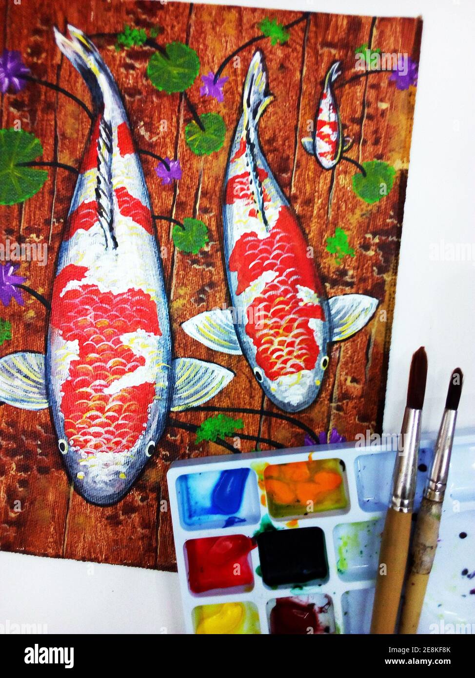Koi fish painting hi-res stock photography and images - Alamy