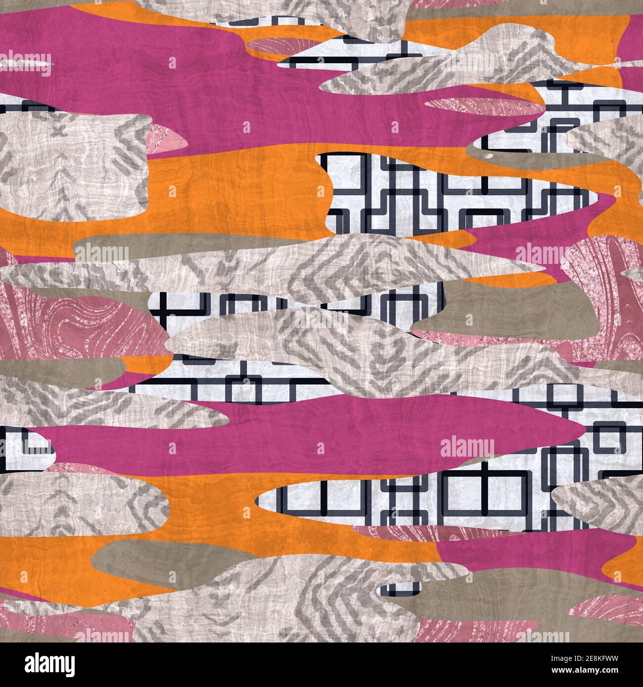 Seamless collage in camo shapes vivid montage Stock Photo - Alamy