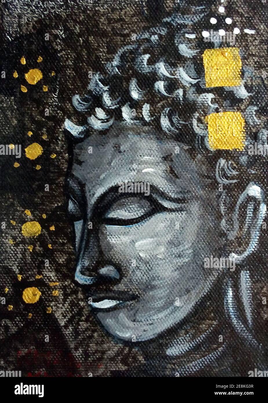 Art painting oil color Buddha statue , prosperous , auspicious Buddhist ...