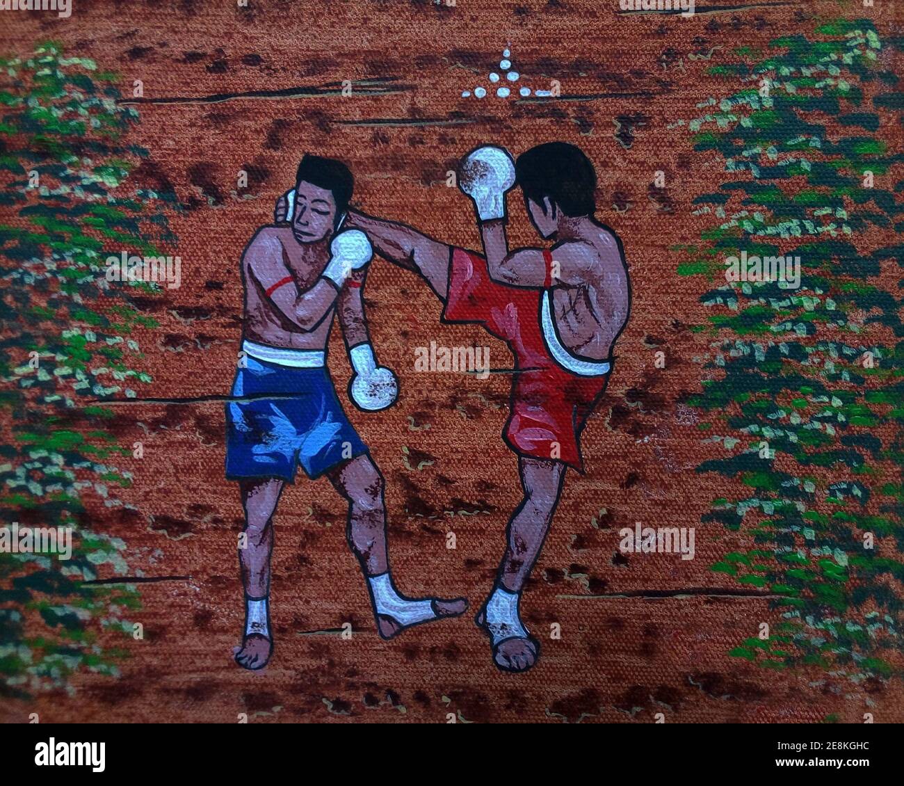 Art ,painting ,Acrylic color ,Muay thai , Thai boxing ,from Thailand ...