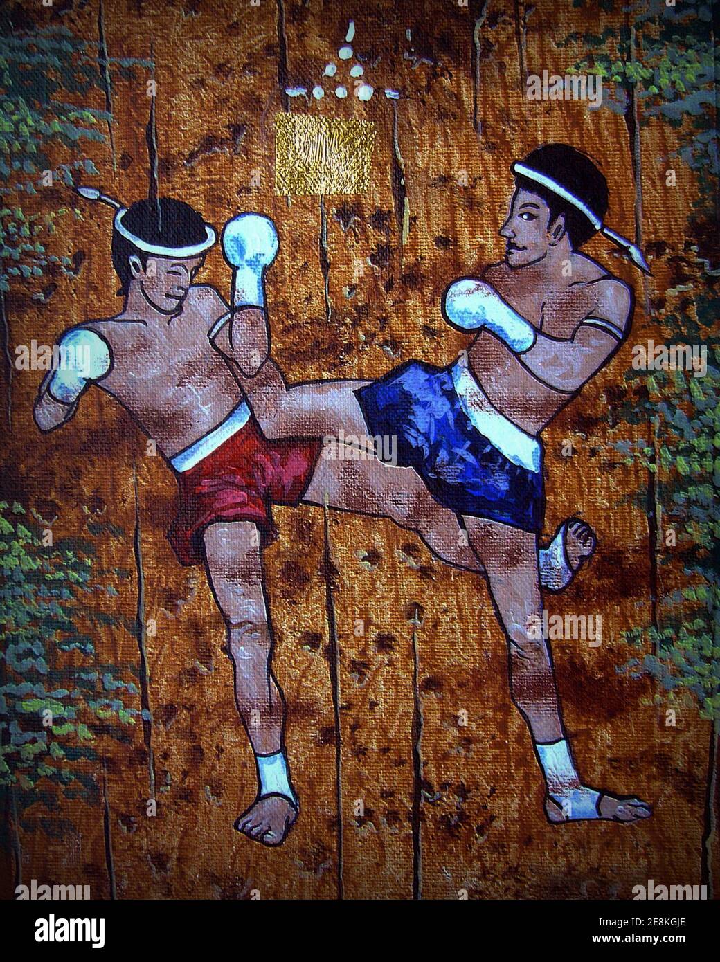 Art ,painting ,Acrylic color ,Muay thai , Thai boxing ,from Thailand Stock Photo - Alamy
