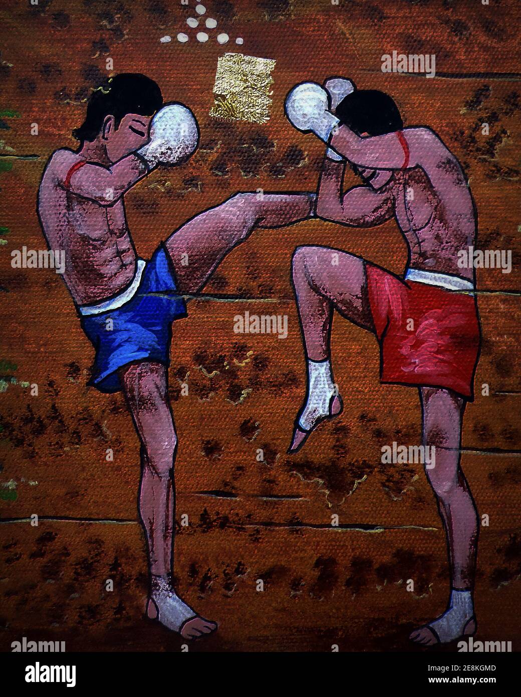 Art ,painting oil color ,Muaythai , Thai boxing ,from Thailand Stock ...