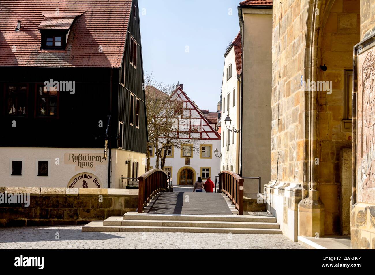 view of Amberg, 2019, an old medieval town in Bavaria, Germany Stock ...