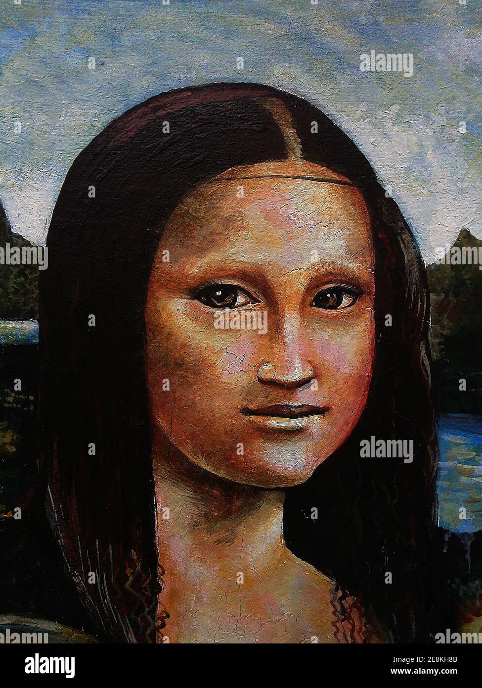 Oil color Paintig Face Cute female , woman , Mona Lisa , Leonardo da ...