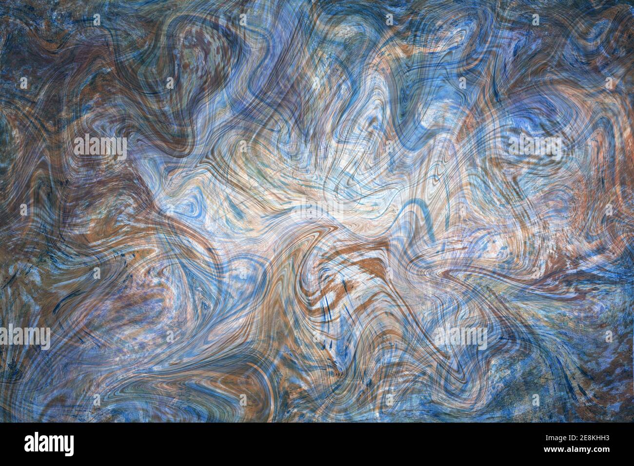 Beige blue fluid illustration. Digital marbling card. Abstract pastel ...