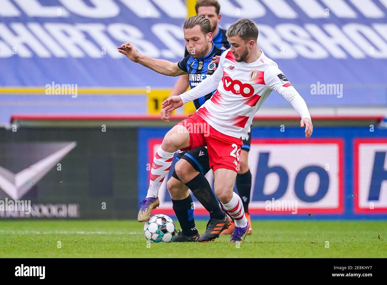 BRUGES, BELGIUM - JANUARY 31: L-R Ruud Vormer of Club Brugge, Nicolas ...
