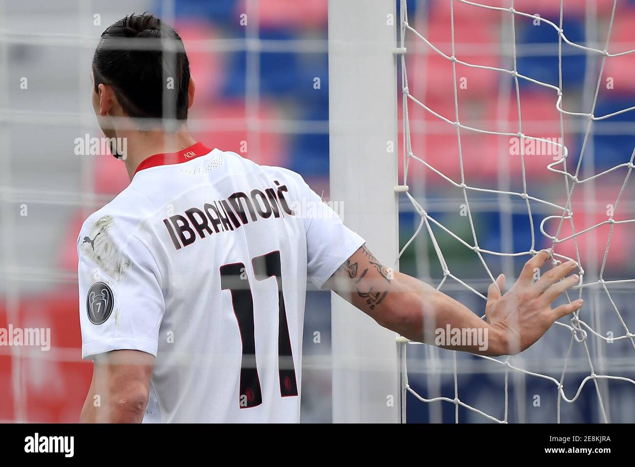 Zlatan Ibrahimovic of AC Milan reacts during the Serie A football match ...