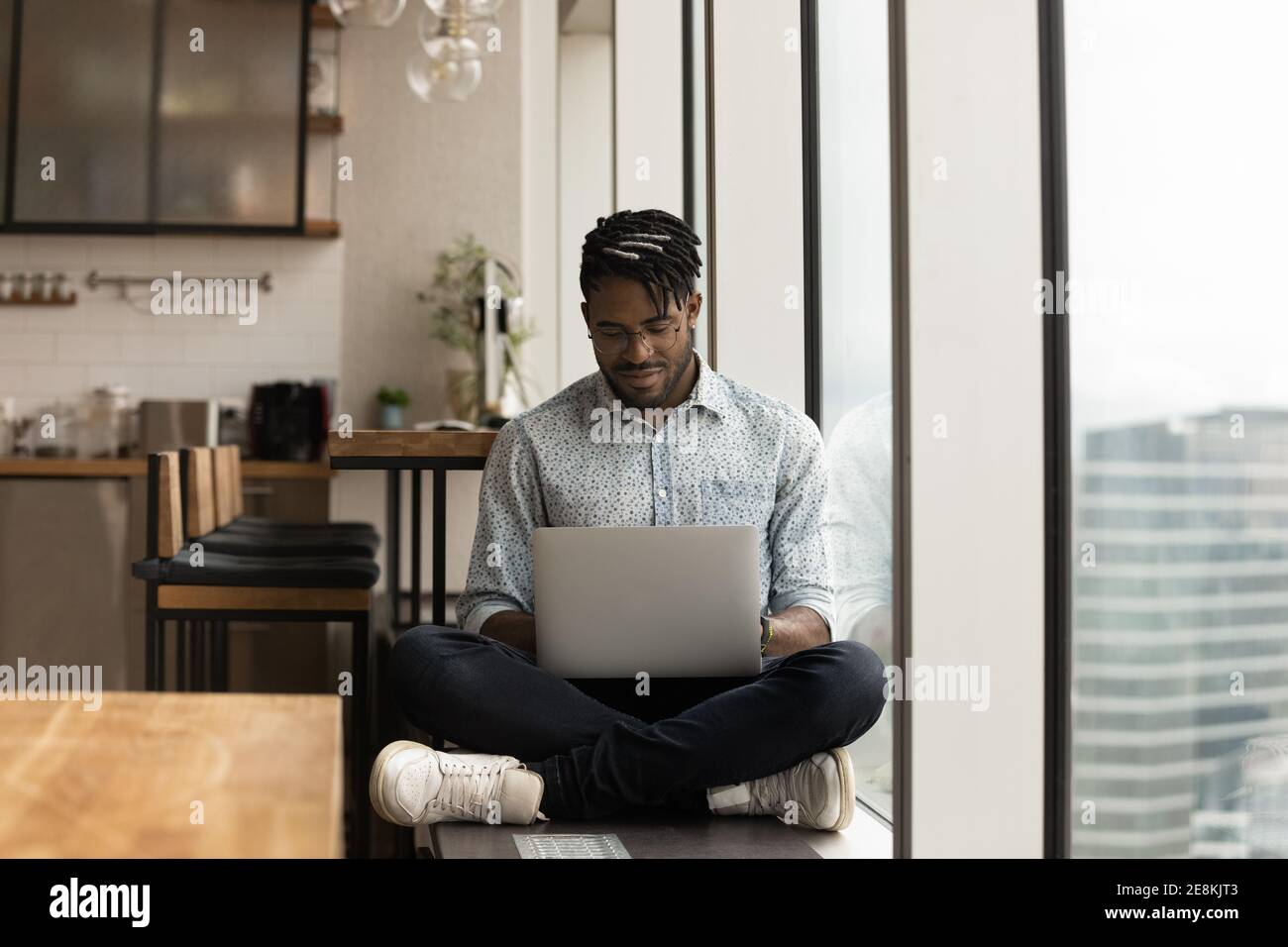 African american guy working home hi-res stock photography and images ...