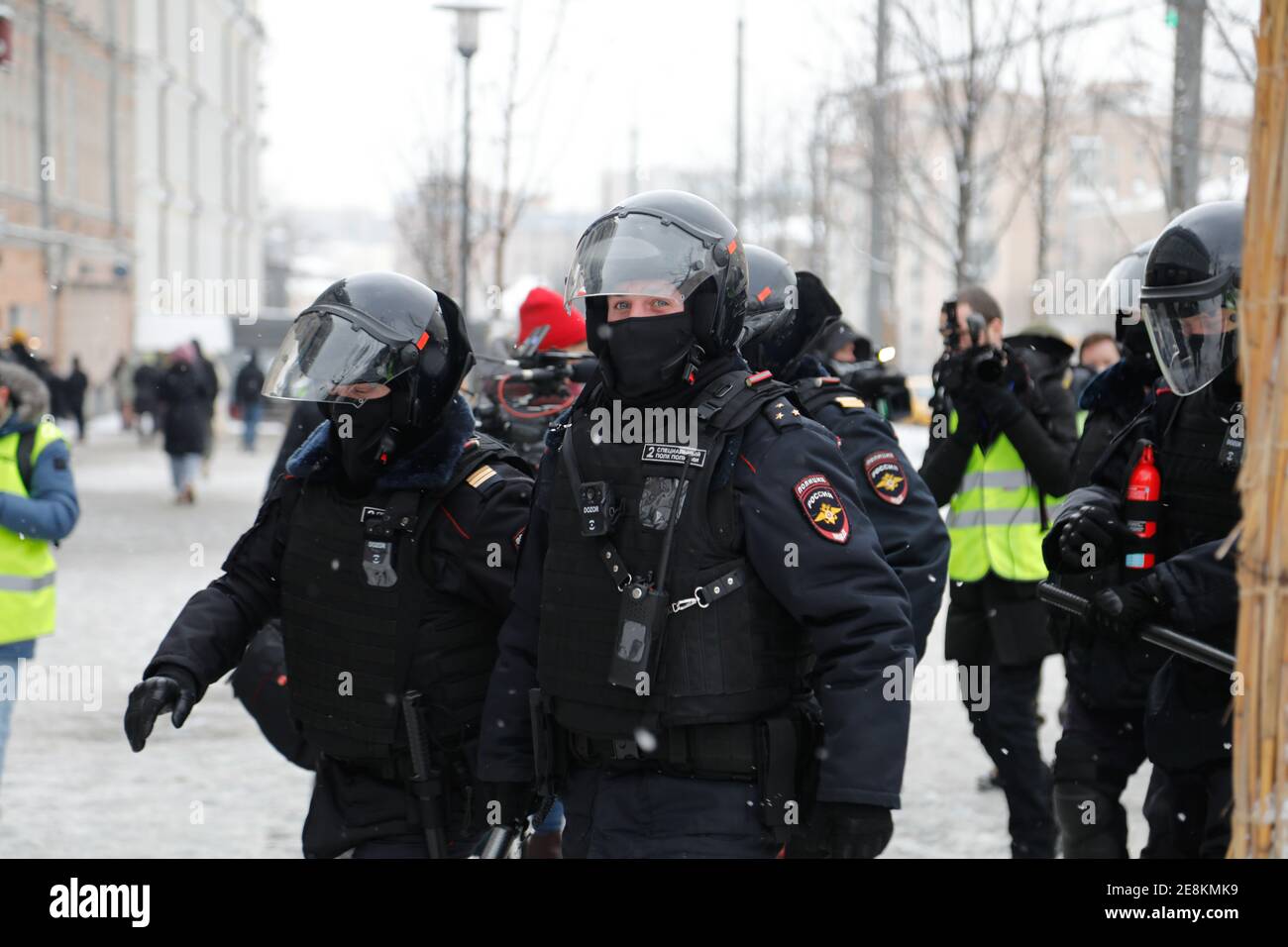Moscow, Russia. 31th January, 2021. Protests in the capital of Russia ...