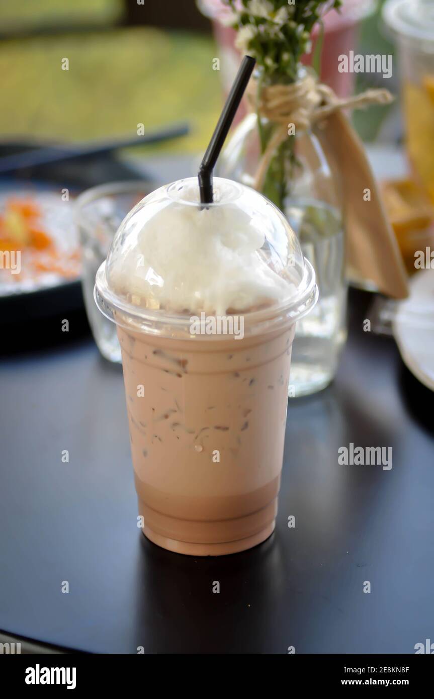iced coffee , iced latte or iced cappuccino Stock Photo - Alamy