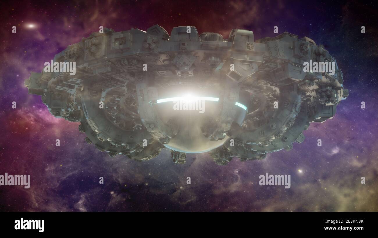 3d render. Spaceship concept design Stock Photo - Alamy