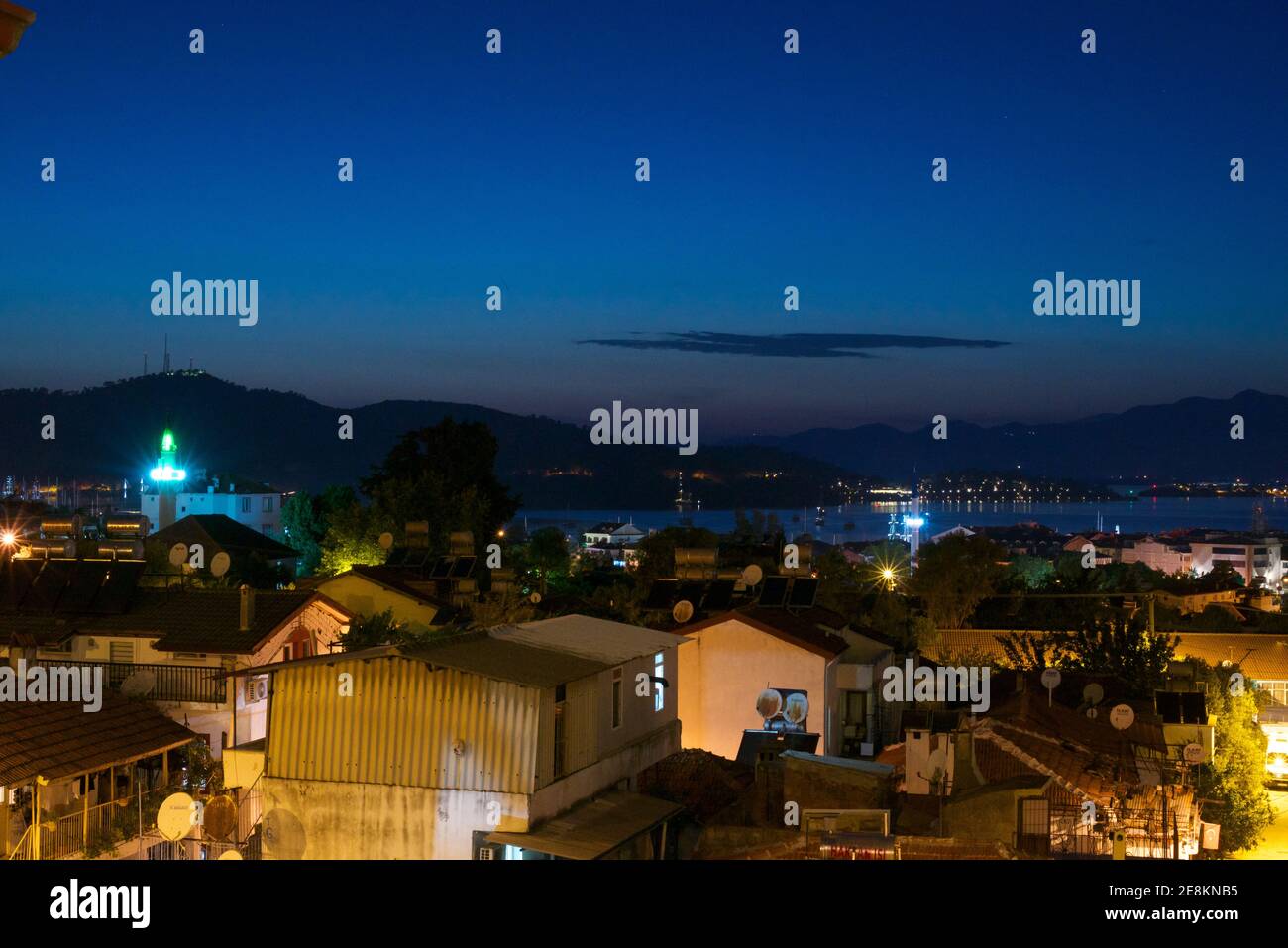 Turkish Town of Fetiye at night Stock Photo - Alamy