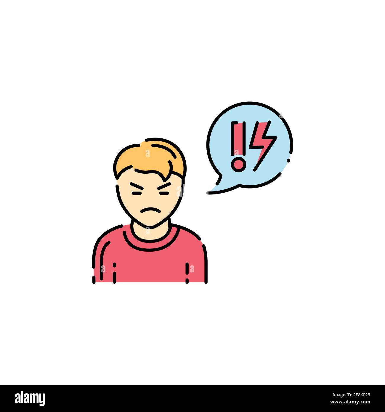 Problem child color line icon. Emotional instability. Sign for web page ...