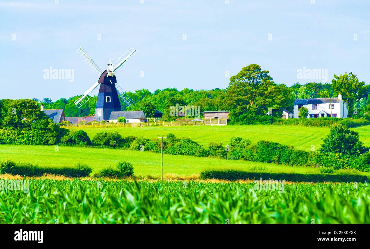 Wind farms and england village hi-res stock photography and images - Alamy
