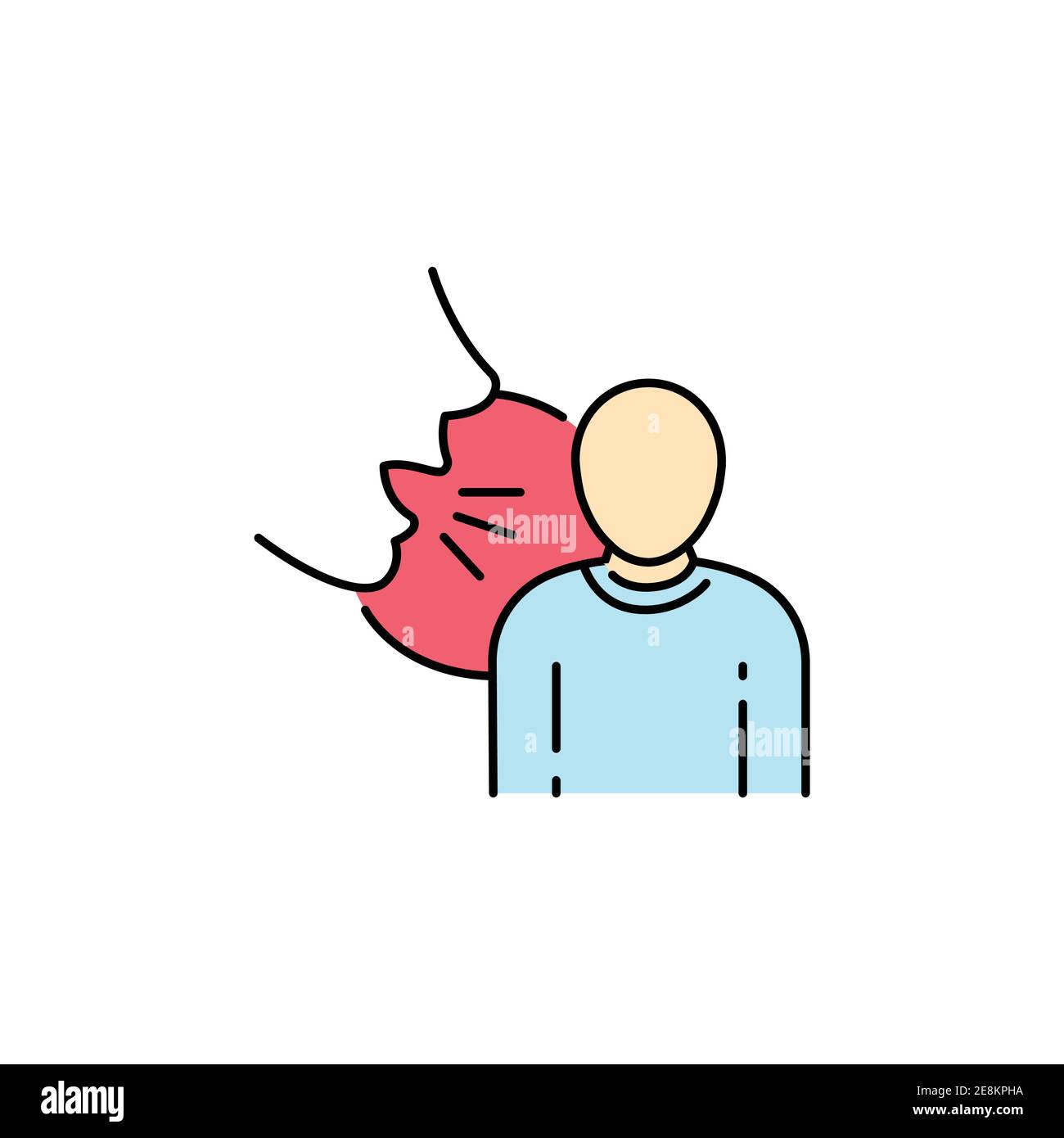 Insult black line icon. Verbal bullying. Harassment, social abuse and ...