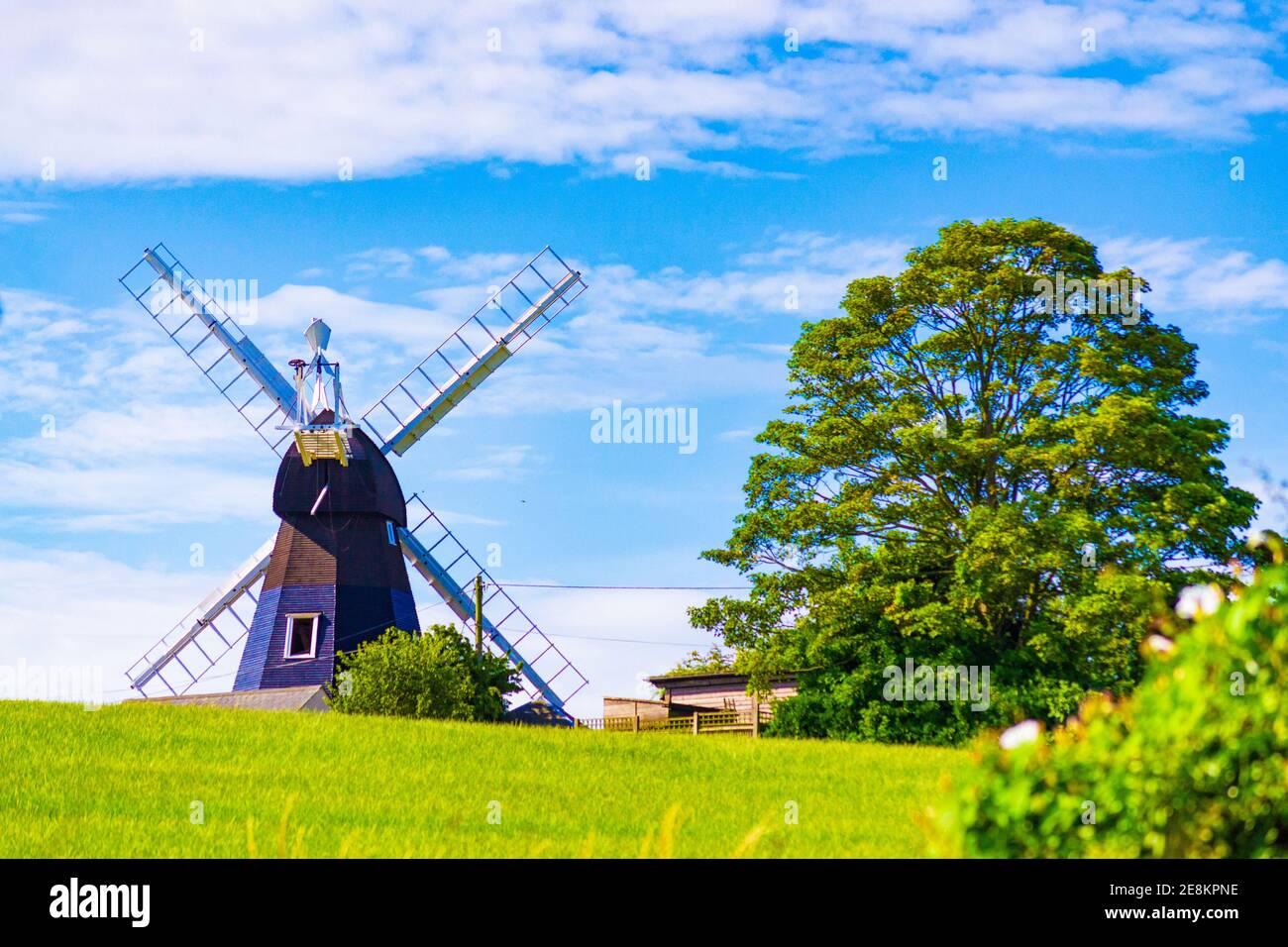 Wind farms and england village hi-res stock photography and images - Alamy