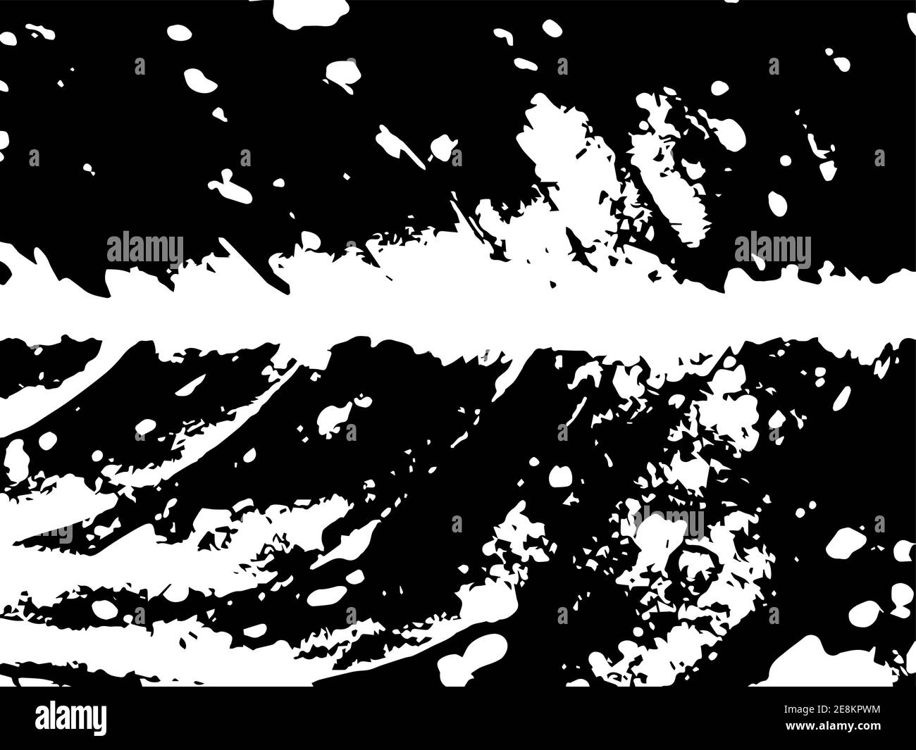 Grunge leaf vein vector texture. Black splatter on white background ...