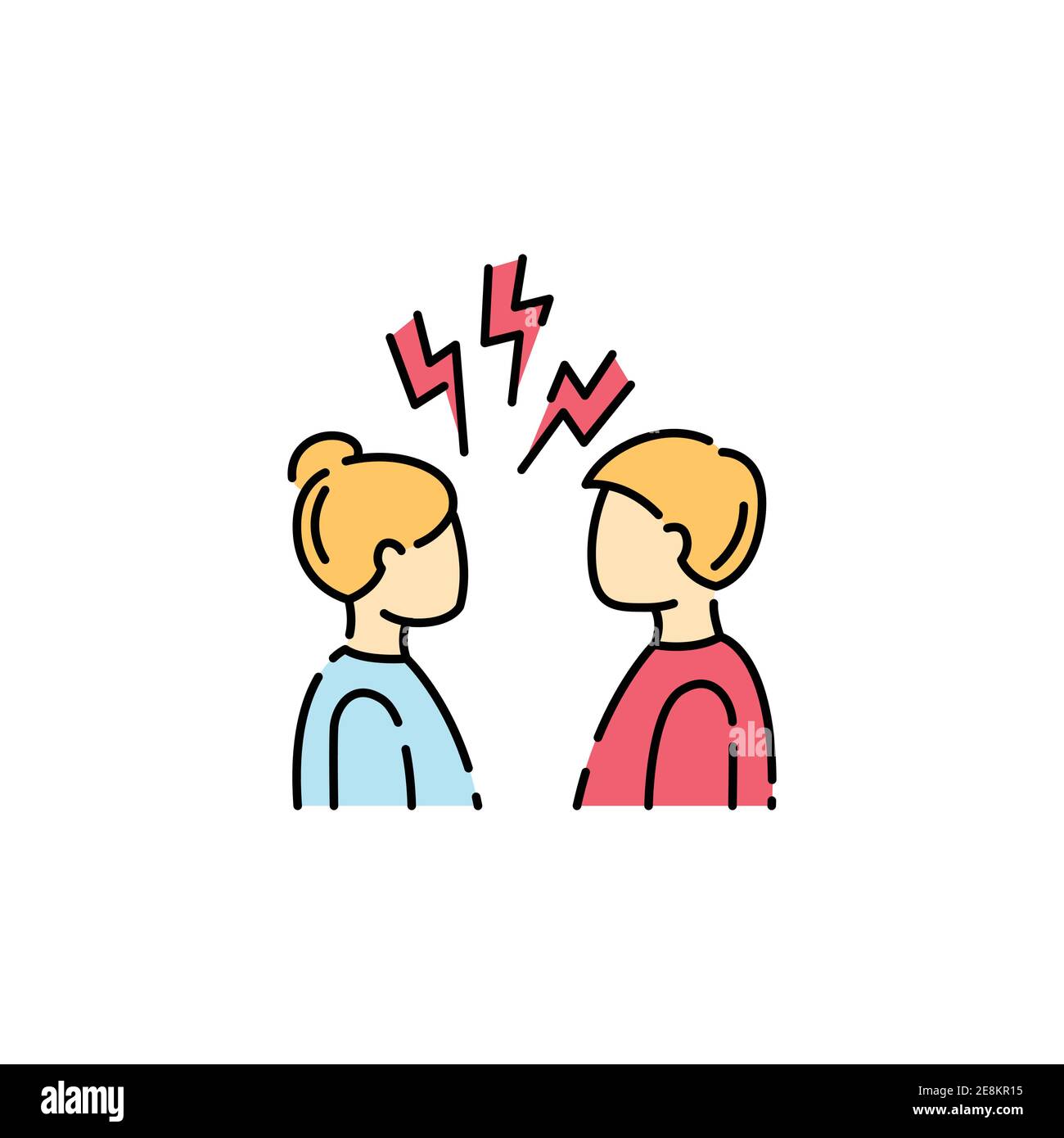 Conflict color line icon. Disagreement, relationship troubles concept ...
