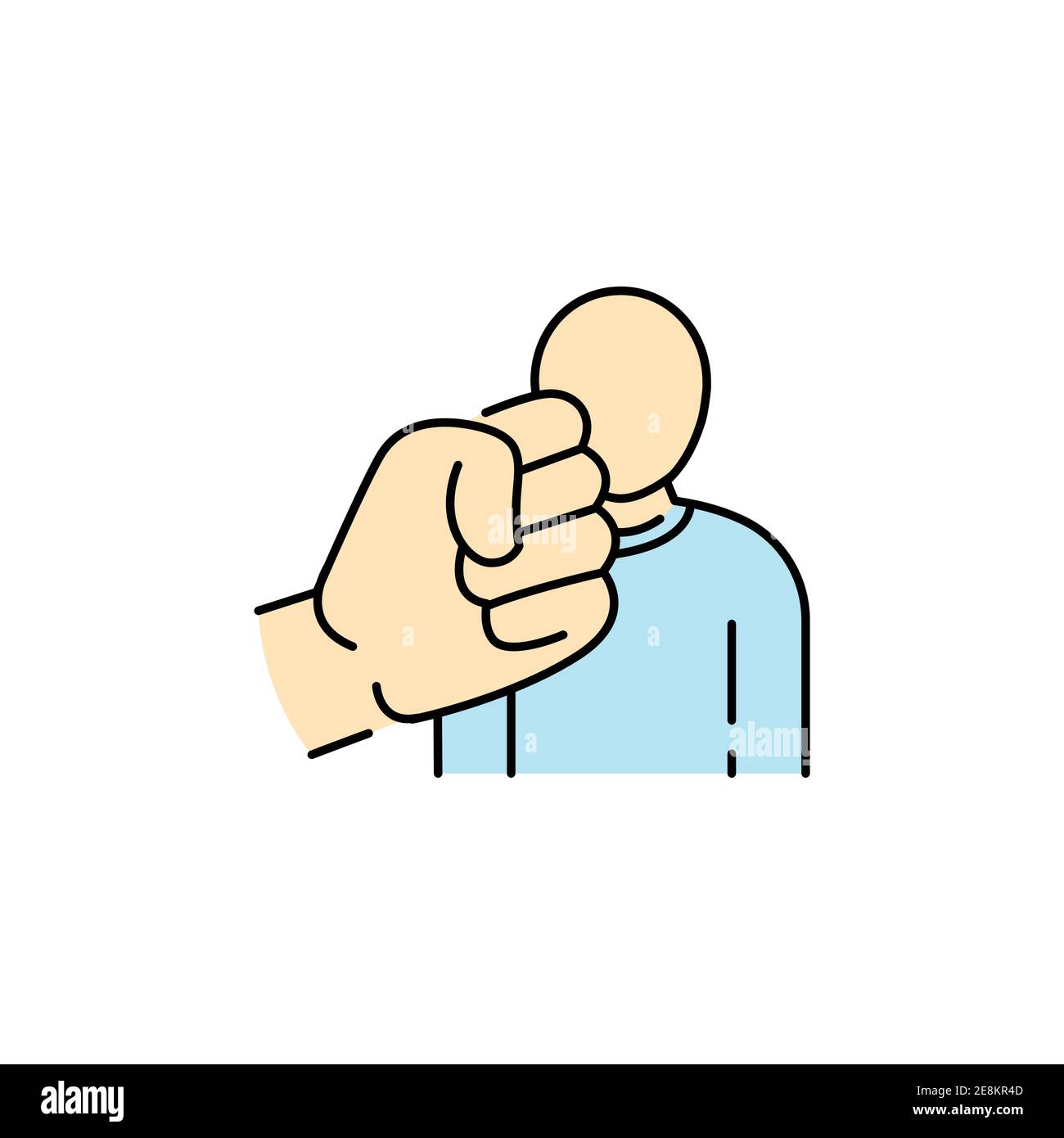 Physical bullying black line icon. Harassment, beat and violence. Sign ...
