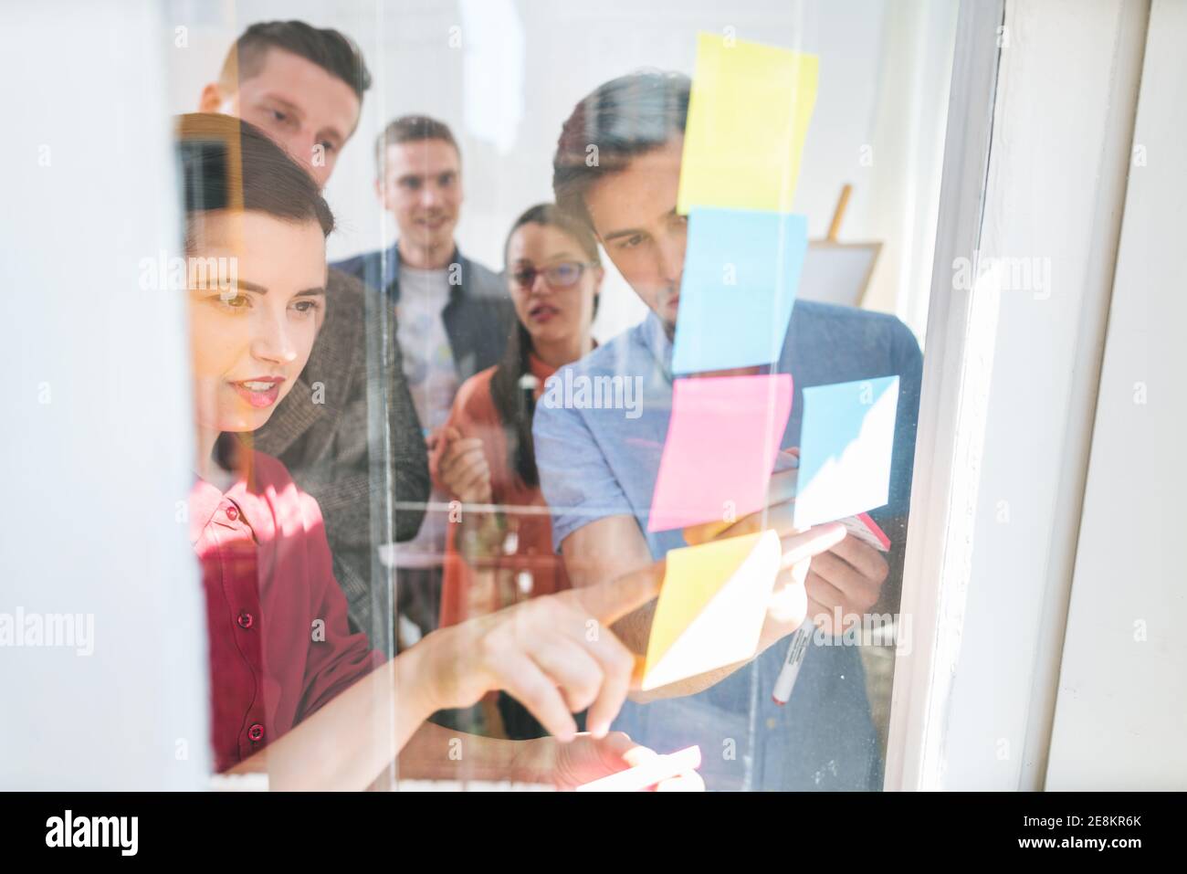 Pointing office team holding hi-res stock photography and images - Alamy