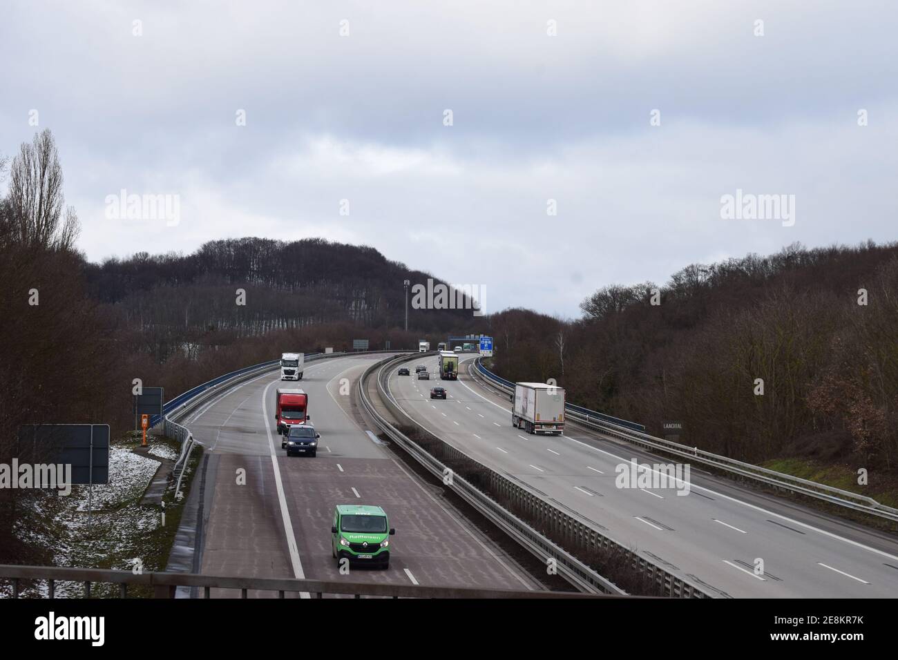 German Autobahn in winter Stock Photo - Alamy