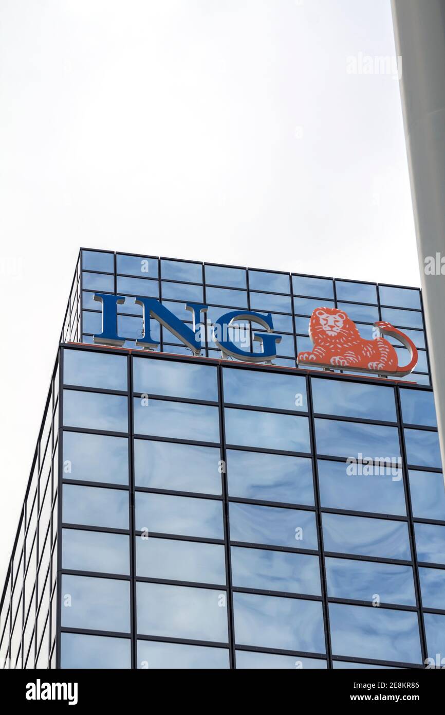 ROTTERDAM, NETHERLANDS - May 9, 2019: ING Bank building. ING is a Dutch ...